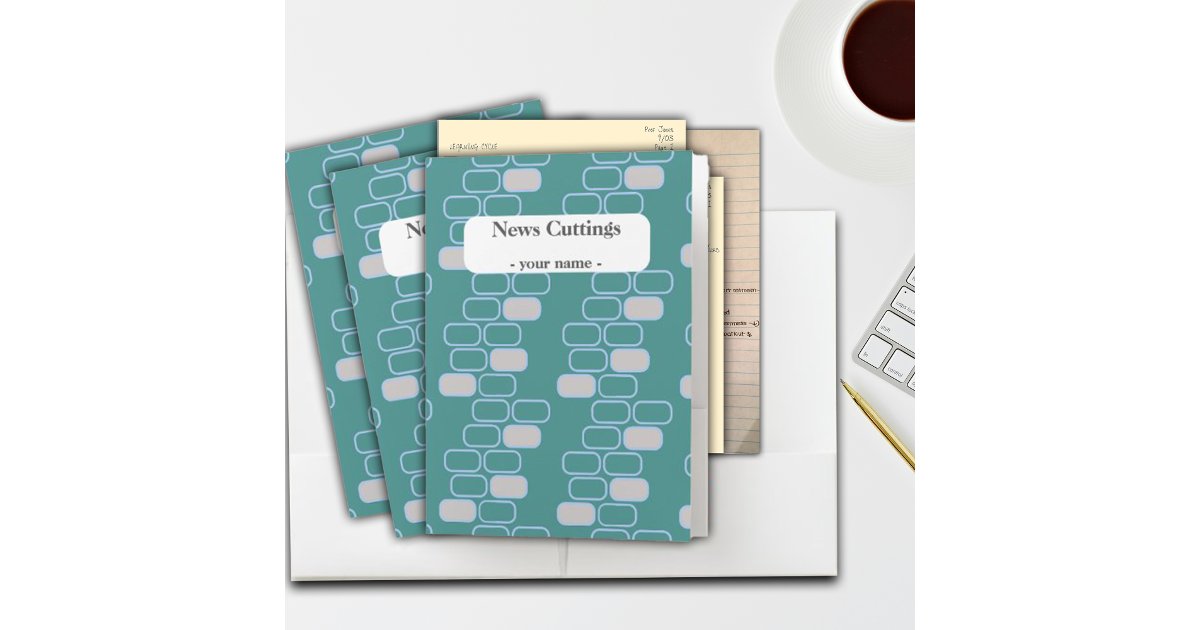 College Stationery Green Retro Customize Pocket Folder | Zazzle