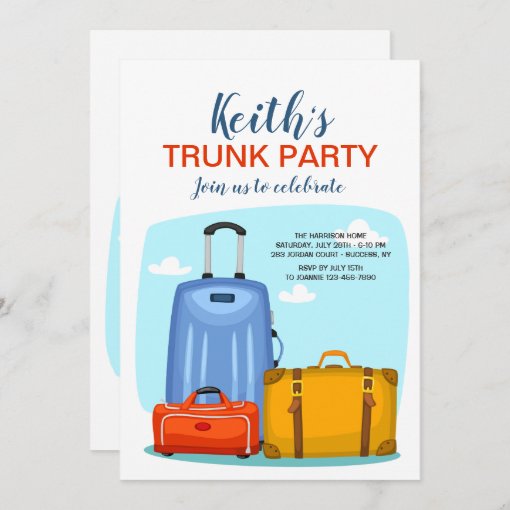 College Trunk Party Invitation | Zazzle