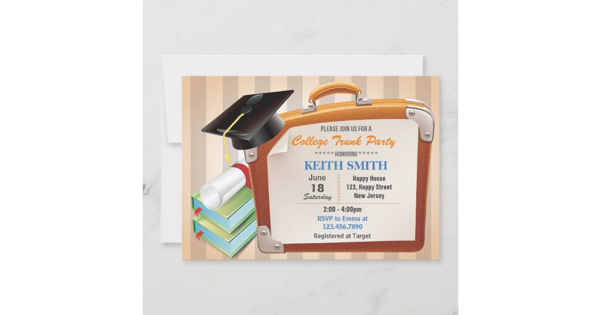 College Trunk Party Invitation. Graduation Party Invitation | Zazzle