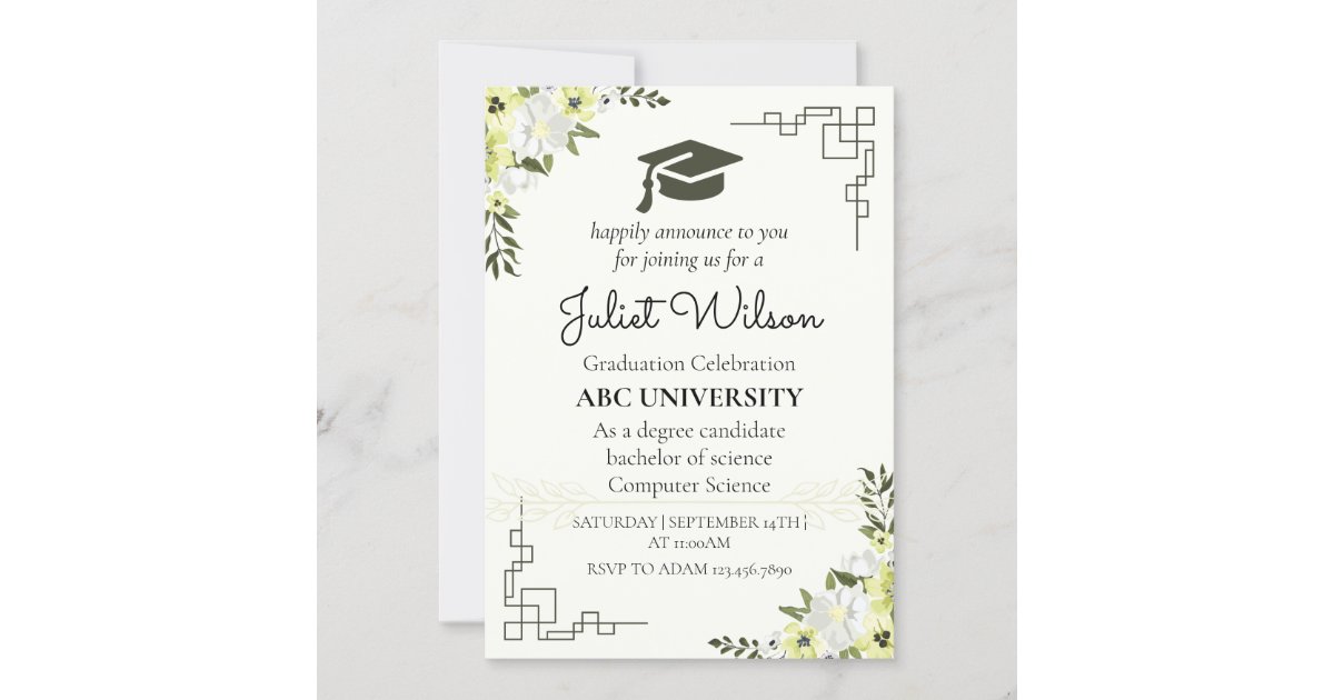 college university graduation commencement invitation | Zazzle