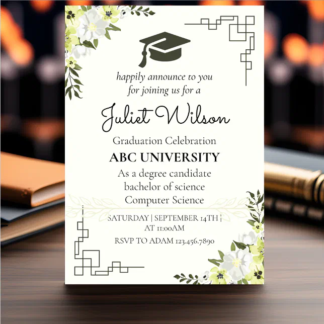 college university graduation commencement invitation | Zazzle