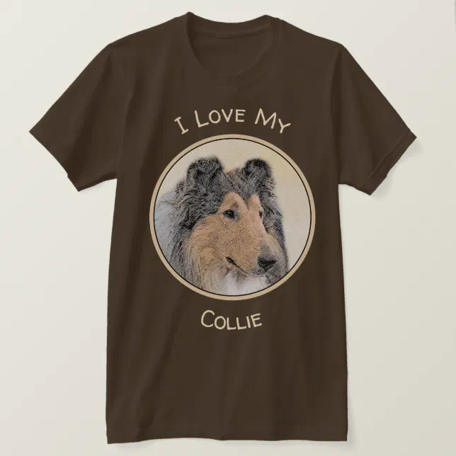 Collie (Rough) Painting - Cute Original Dog Art T-Shirt | Zazzle
