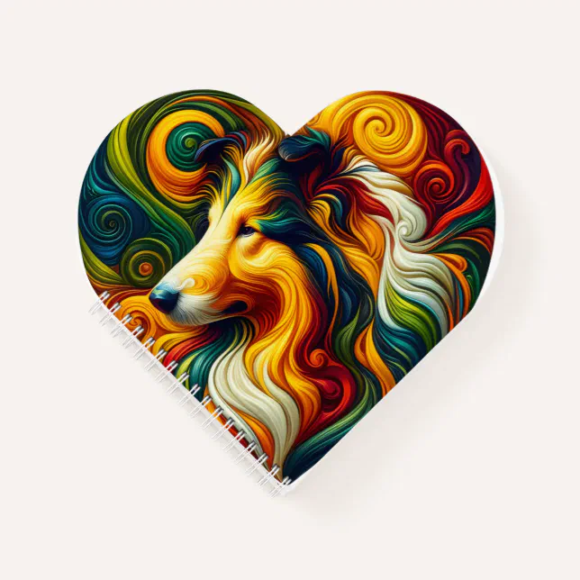 Collie Swirl Spiral Notebook | Zazzle