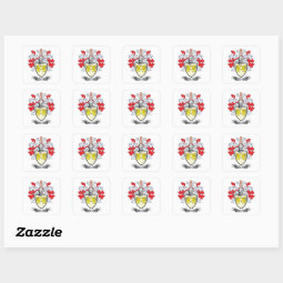 Collins Coat of Arms Square Sticker | Zazzle