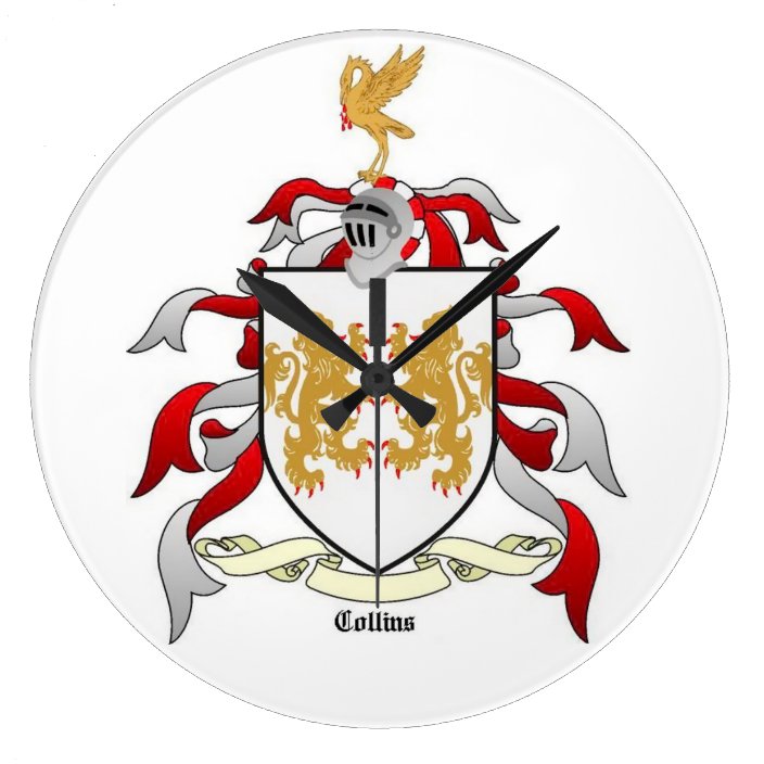 Collins Family Crest Heraldry Wall Clock | Zazzle.com