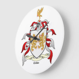 Collins Family Crest Heraldry Wall Clock | Zazzle