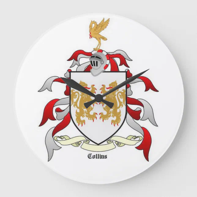 Collins Family Crest Heraldry Wall Clock | Zazzle