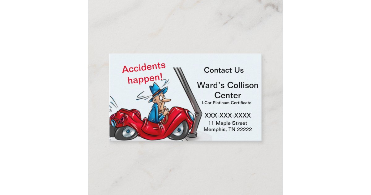 Collision Center Car Repair Business Card | Zazzle