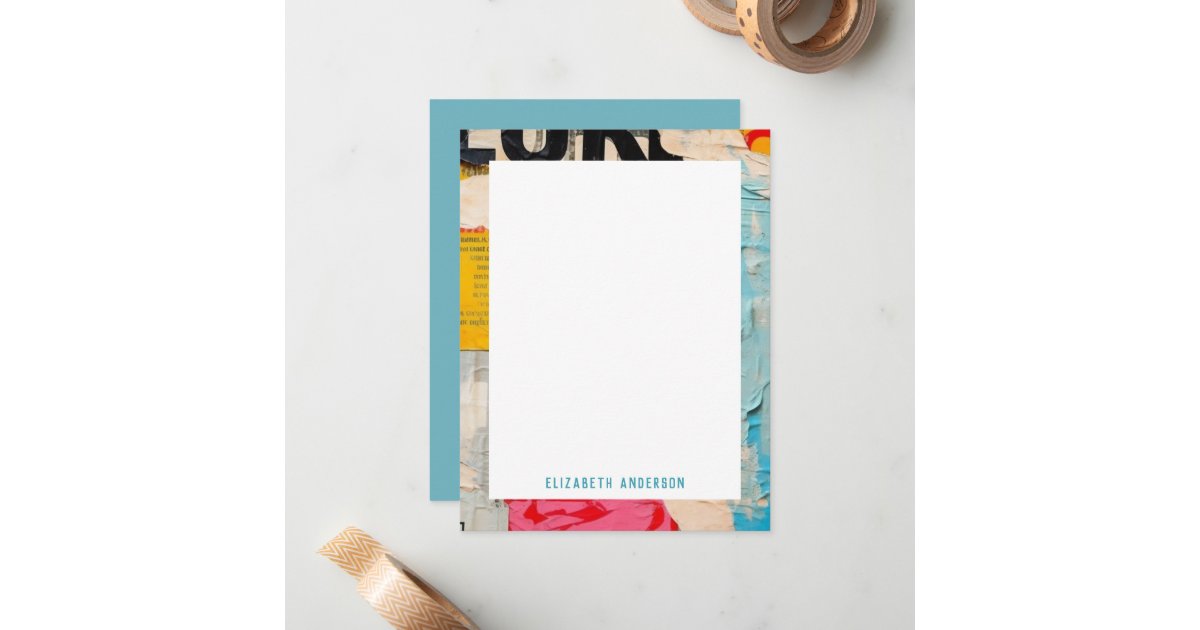 Coloful Abstract Modern Personalized Note Card | Zazzle