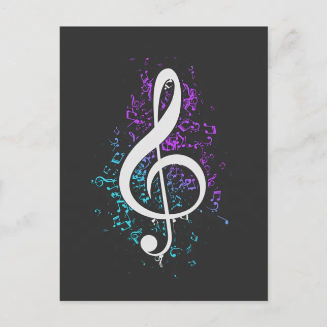 Coloful Treble Clef Musical Notes Art | Zazzle