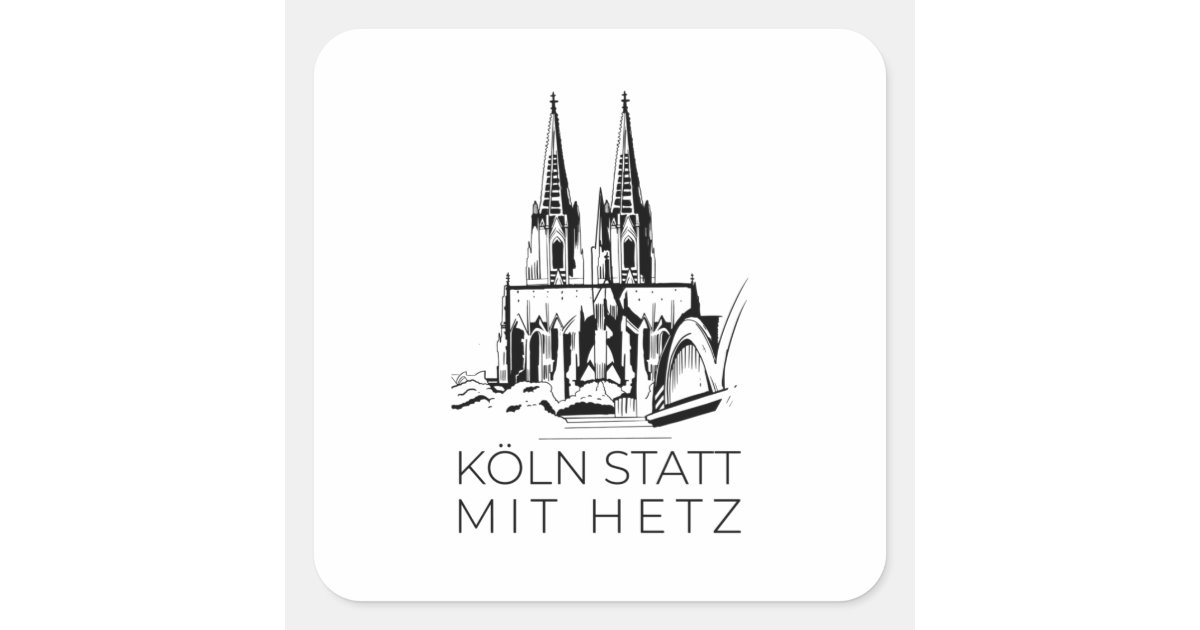 Cologne Cathedral Square Sticker | Zazzle