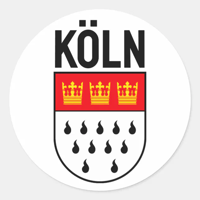 Cologne coat of arms (Germany) Classic Round Sticker | Zazzle