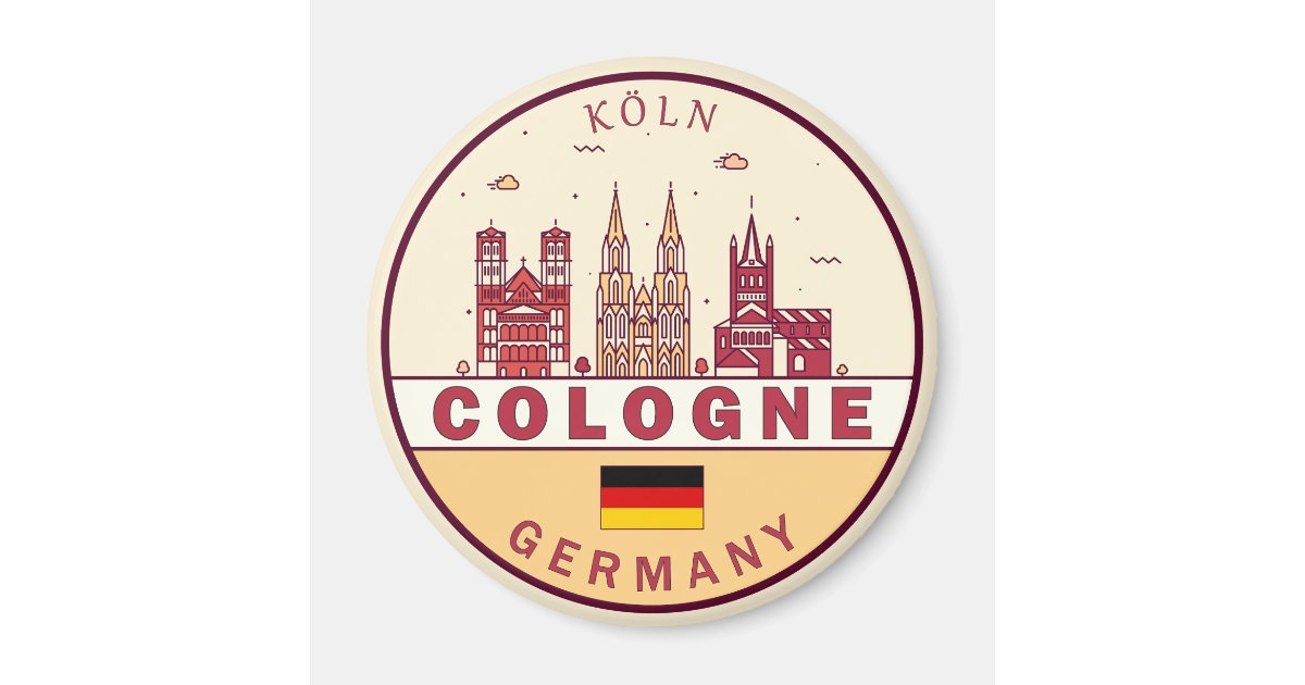 Cologne Germany City Skyline Emblem Magnet | Zazzle