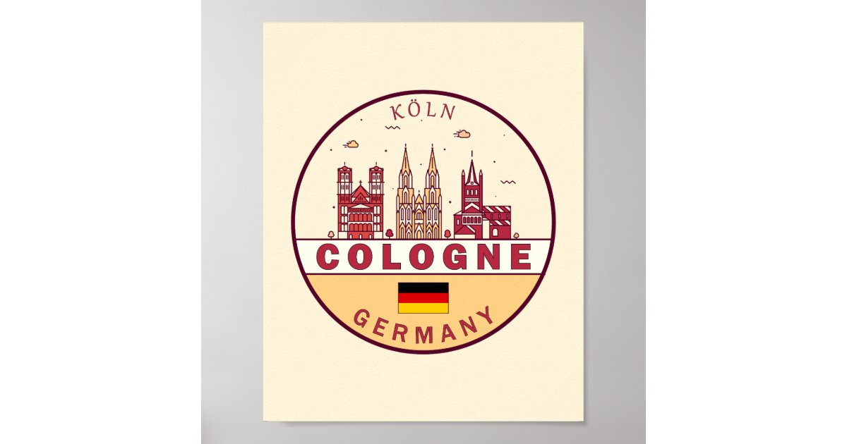 Cologne Germany City Skyline Emblem Poster | Zazzle