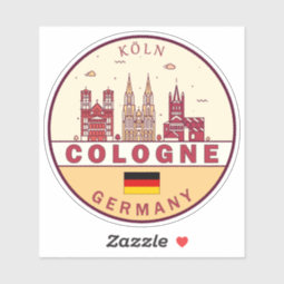Cologne Germany City Skyline Emblem Sticker | Zazzle