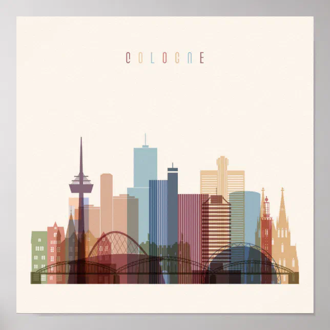 Cologne, Germany | City Skyline Poster | Zazzle