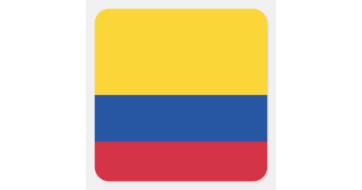Colombia (Colombian) Flag Square Sticker | Zazzle