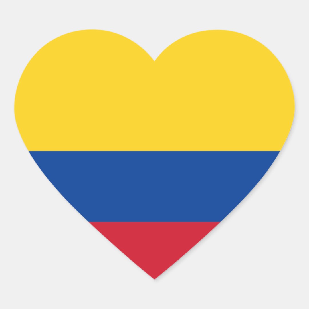 Colombia/Colombian Heart Flag Heart Sticker | Zazzle