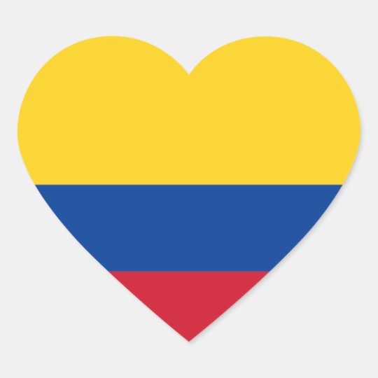 Colombia/Colombian Heart Flag Heart Sticker | Zazzle.com
