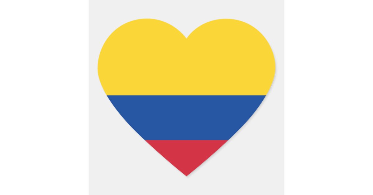 Colombia/Colombian Heart Flag Heart Sticker | Zazzle