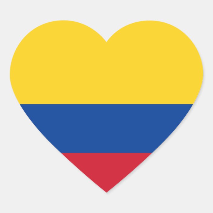 Colombia/Colombian Heart Flag Heart Sticker | Zazzle.com