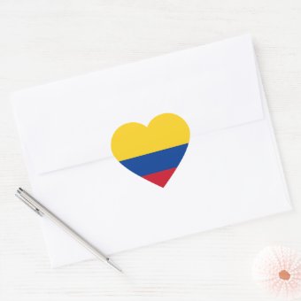 Colombia/Colombian Heart Flag Heart Sticker | Zazzle