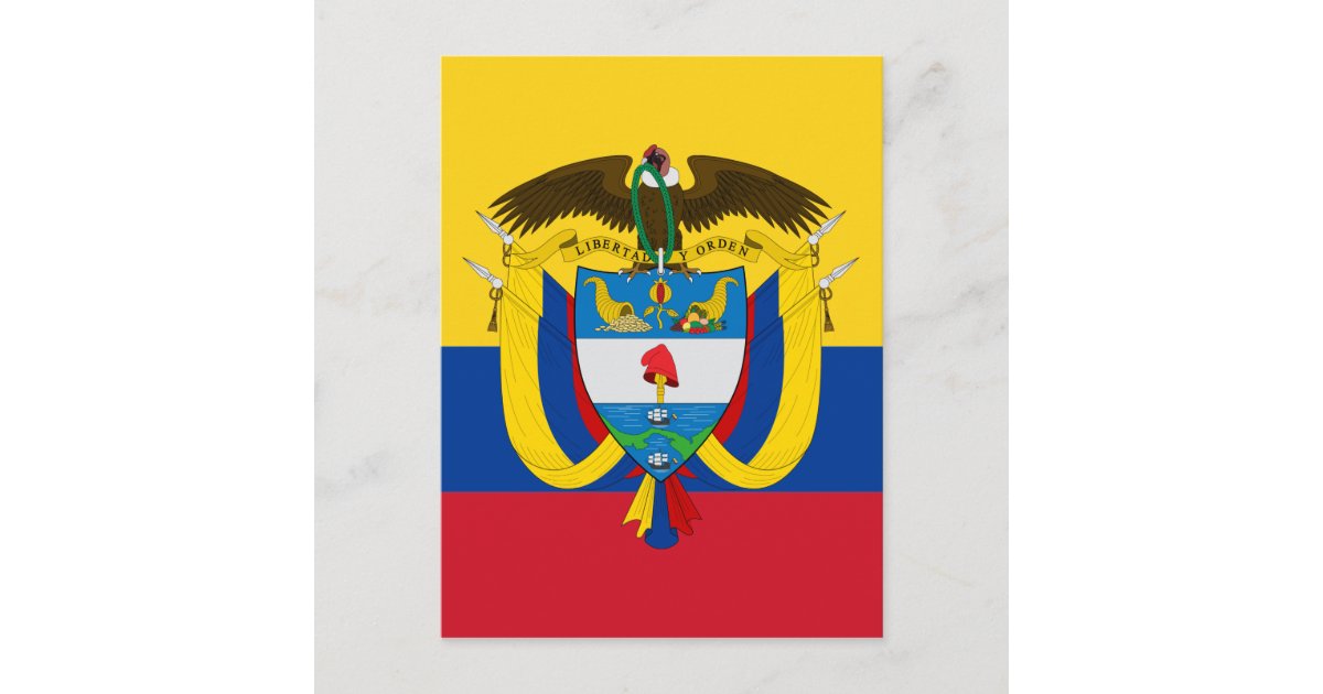colombia emblem postcard | Zazzle