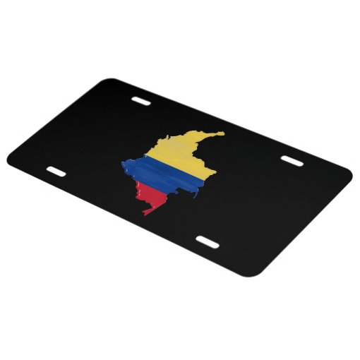 Colombia flag and map license plate | Zazzle