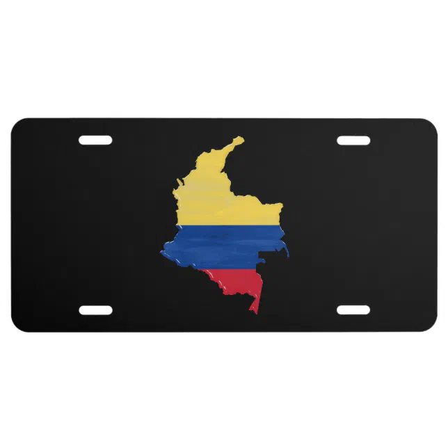 Colombia flag and map license plate | Zazzle