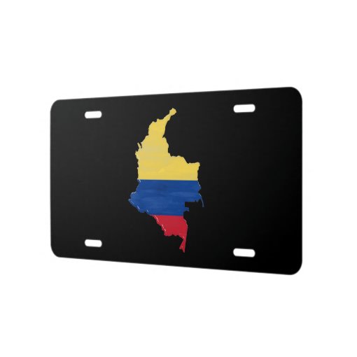 Colombia flag and map license plate | Zazzle