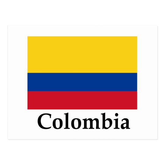 Colombia Flag And Name Postcard | Zazzle.com