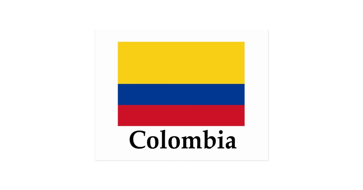 Colombia Flag And Name Postcard | Zazzle.com