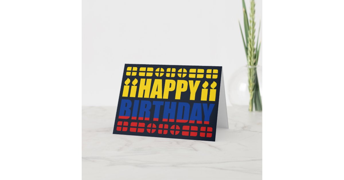 Colombia Flag Birthday Card | Zazzle
