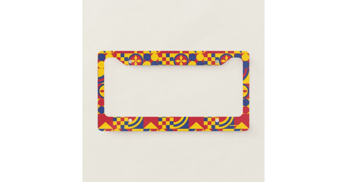 Colombia Flag Colorful Pattern License Plate Frame | Zazzle
