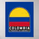 Colombia Flag Emblem Distressed Vintage Poster | Zazzle