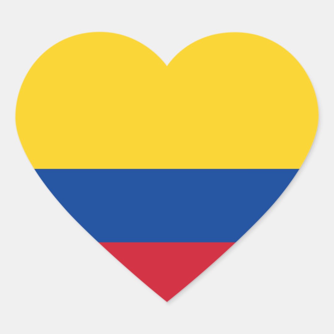 Colombia Flag Heart Sticker | Zazzle