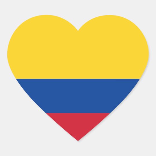 Colombia Flag Heart Sticker | Zazzle.com