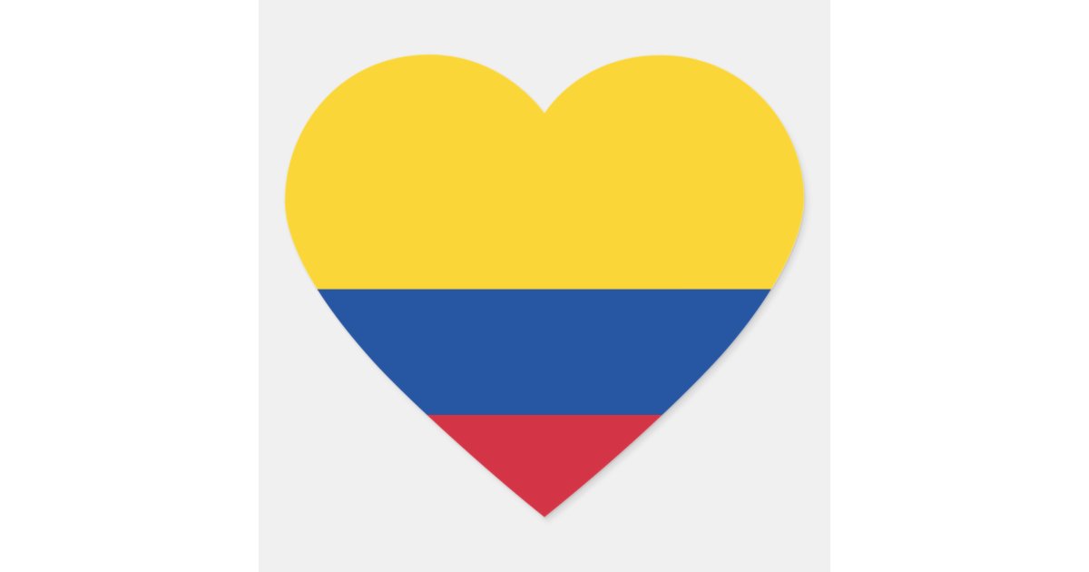 Colombia Flag Heart Sticker | Zazzle