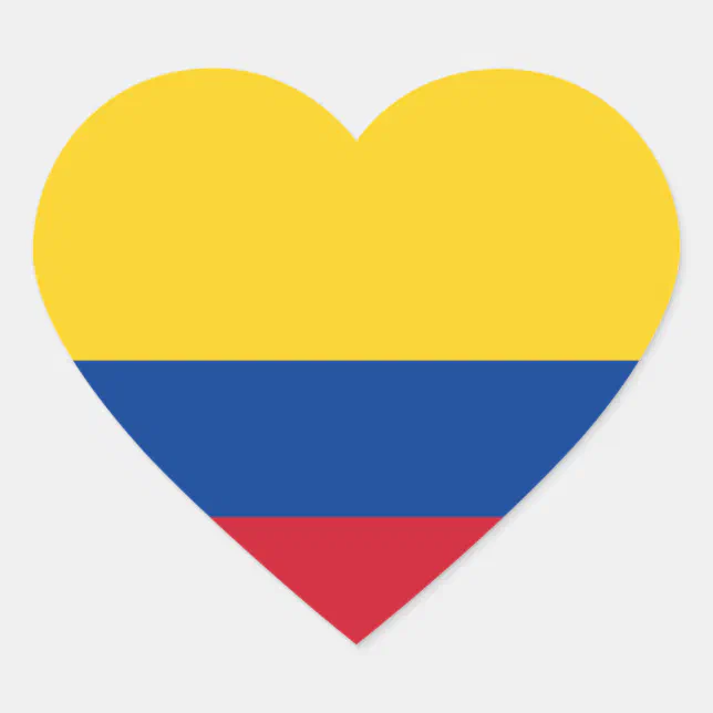 Colombia Flag Heart Sticker | Zazzle