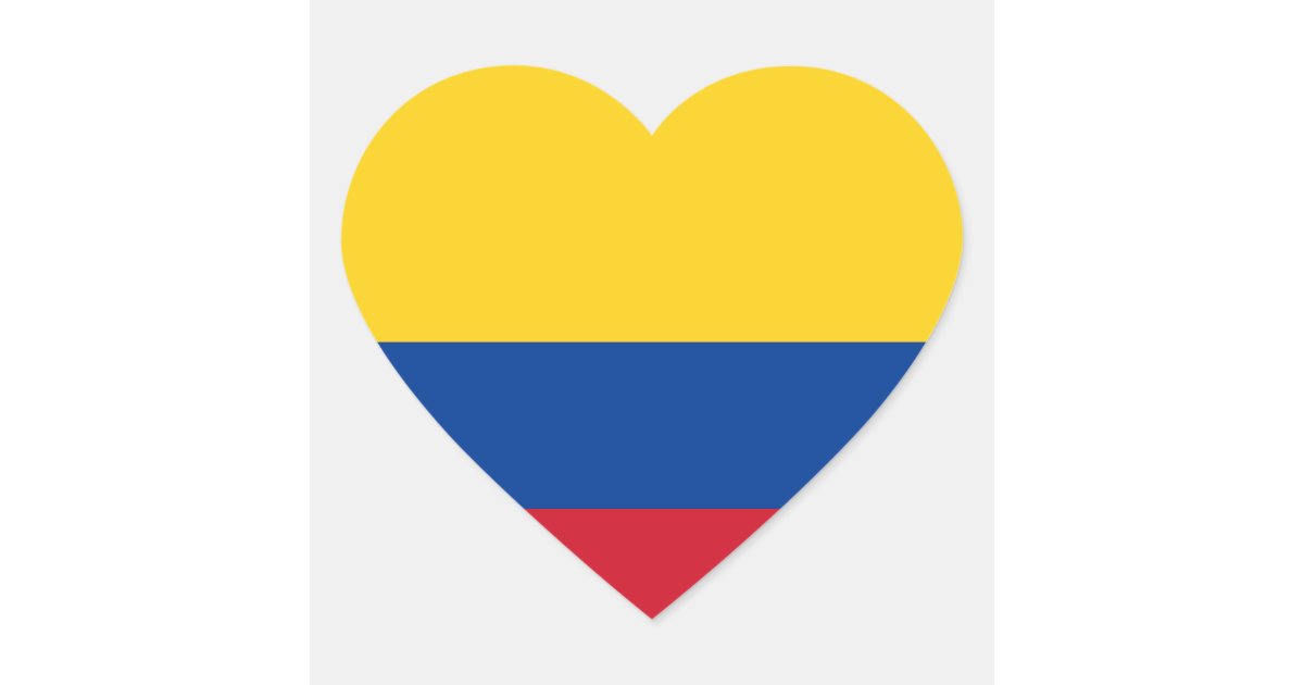 Colombia Flag Heart Sticker | Zazzle