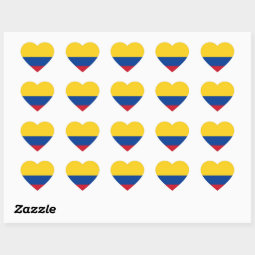 Colombia Flag Heart Sticker | Zazzle