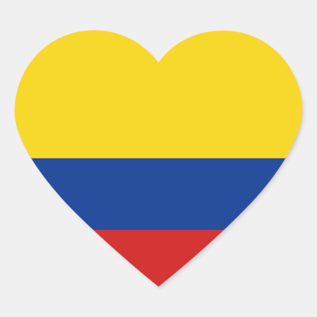 Colombia Flag Heart Sticker | Zazzle