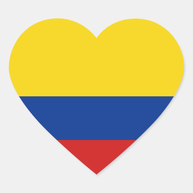 Colombia Flag Heart Sticker | Zazzle