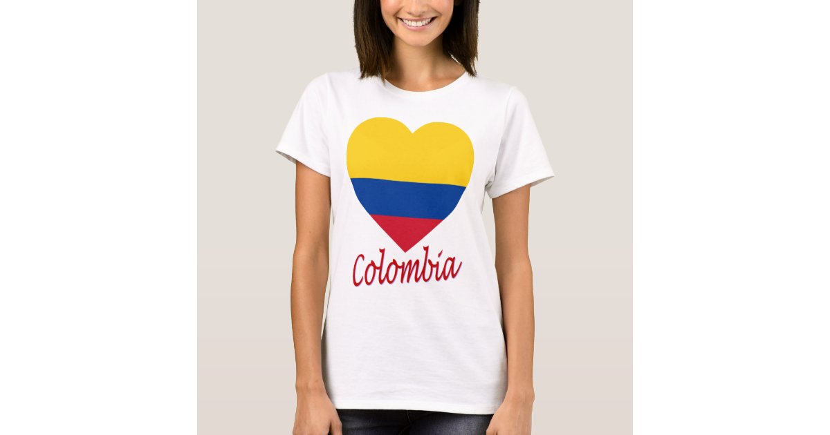 Colombia Flag Heart T-Shirt | Zazzle