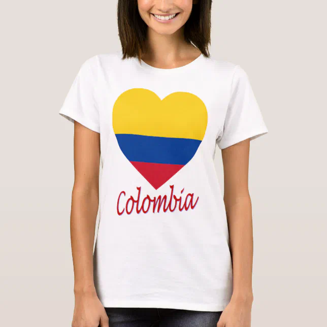 Colombia Flag Heart T-Shirt | Zazzle