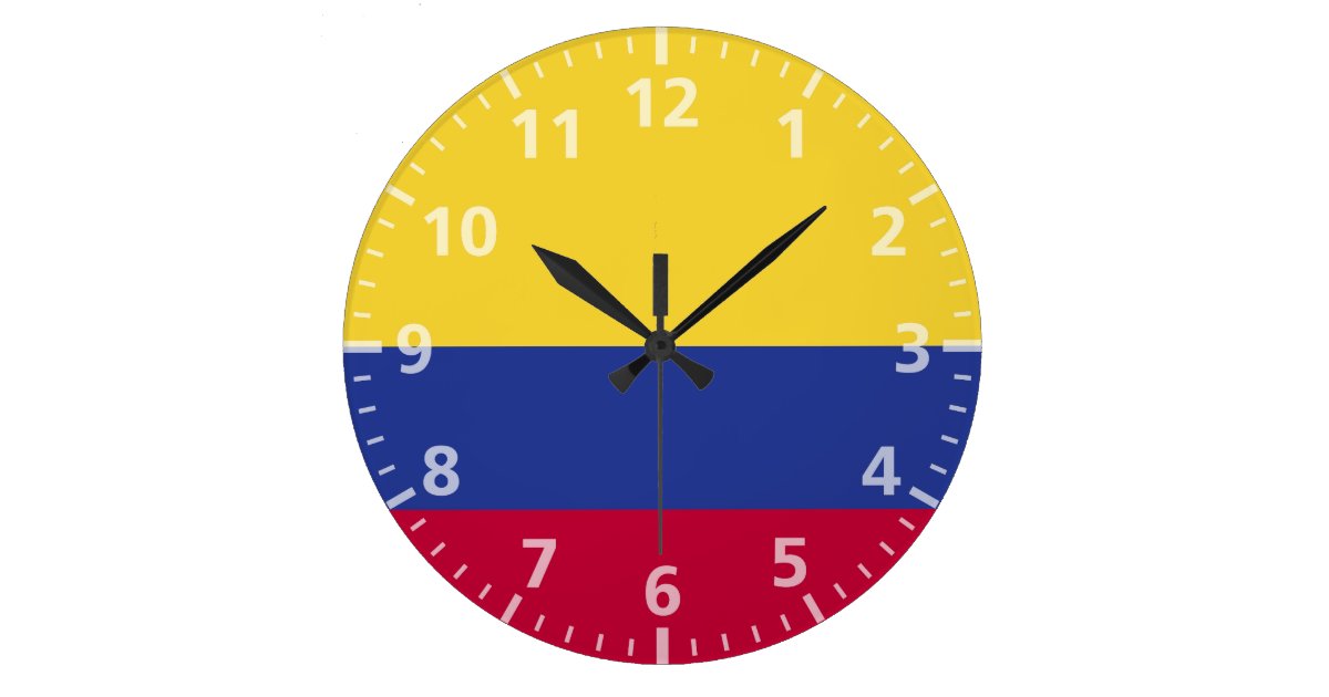 Colombia Flag Large Clock | Zazzle.com