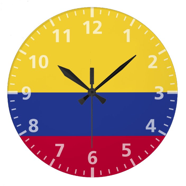 Colombia Flag Large Clock | Zazzle.com
