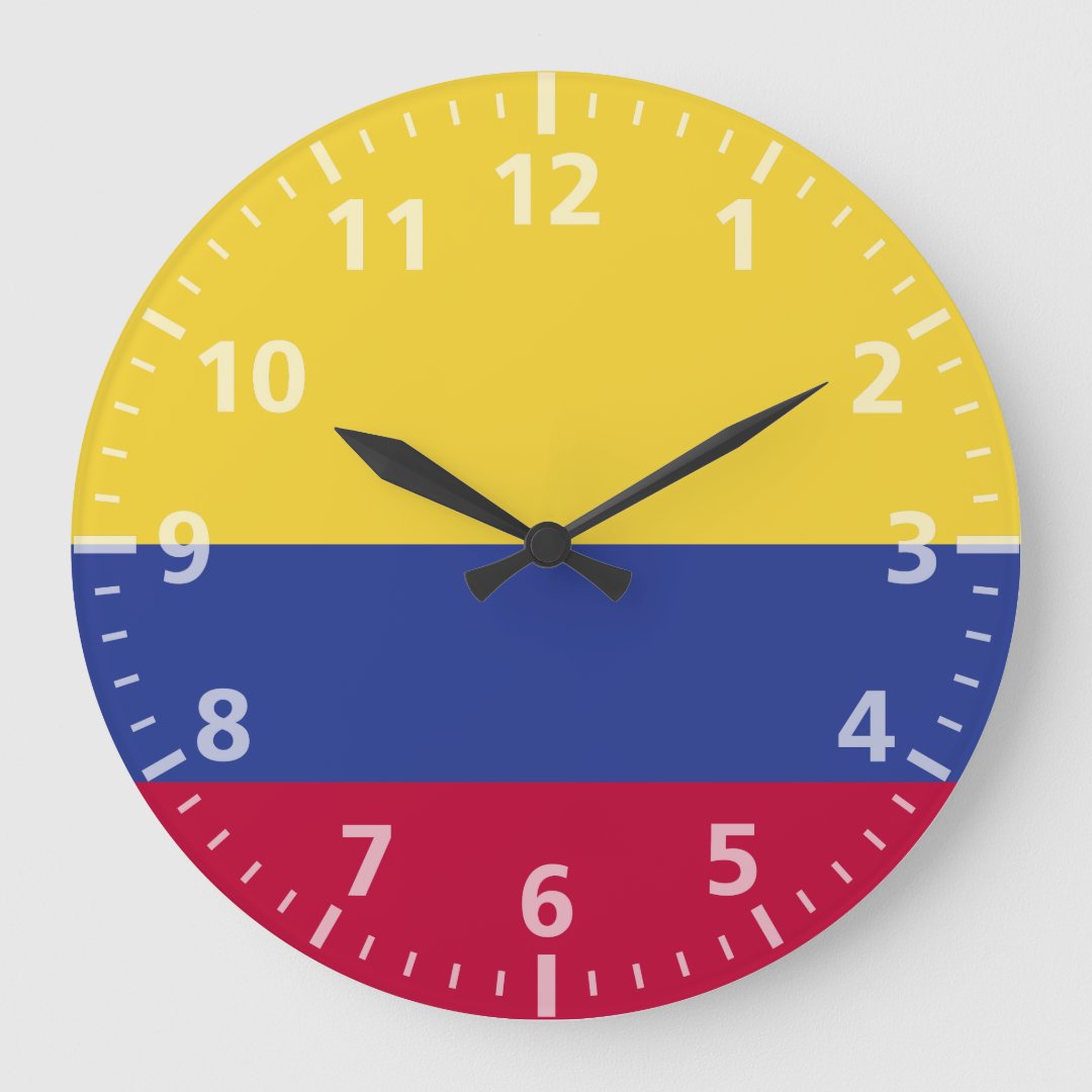 Colombia Flag Large Clock | Zazzle