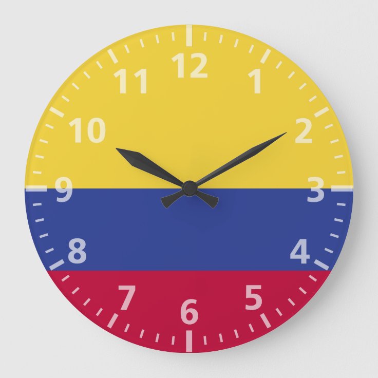 Colombia Flag Large Clock | Zazzle