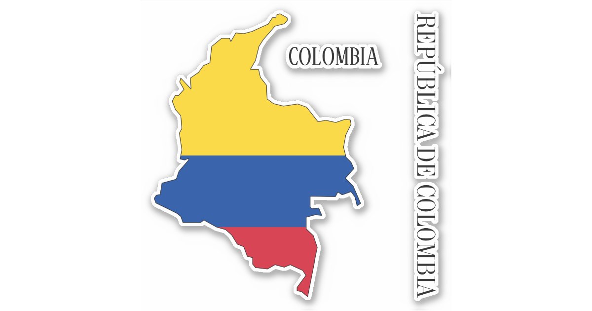Colombia Flag Map Sticker | Zazzle